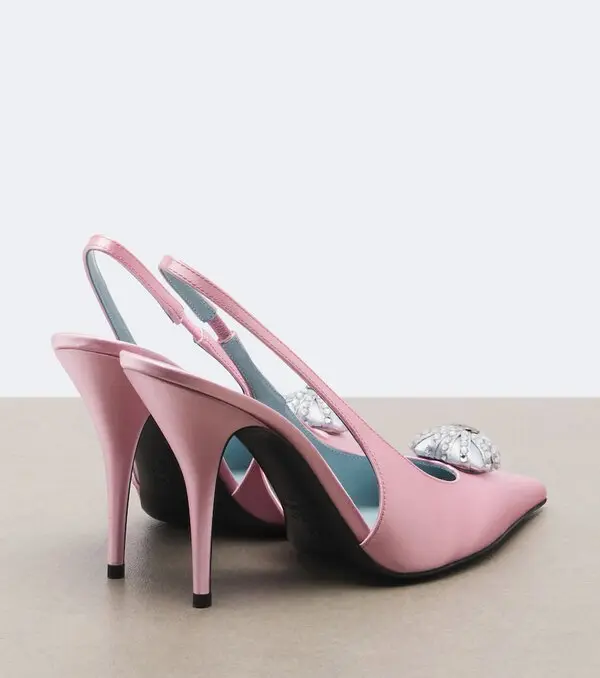 Valentino Garavani Cour Royal Satin Slingback Pumps - Pink