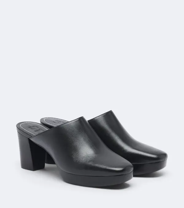 Staud Monica Leather Mules - Black