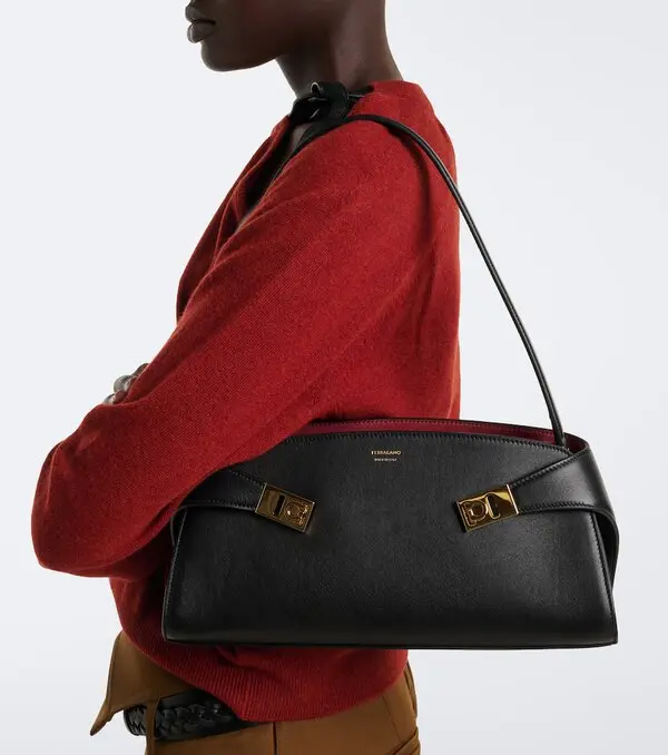 FERRAGAMO East-west Small Leather Shoulder Bag