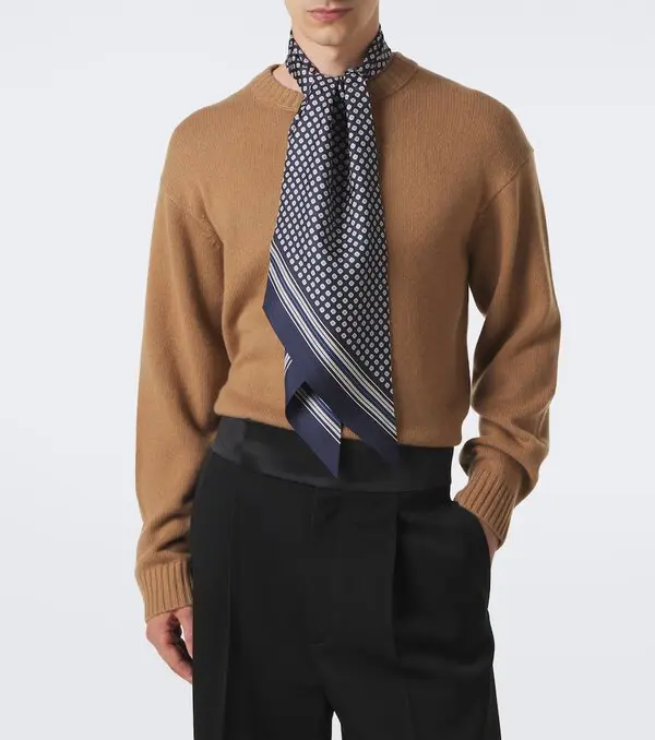 Saint Laurent Silk Jacquard Scarf