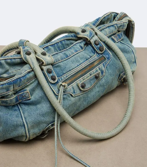 Balenciaga Le City East-west Denim Shoulder Bag