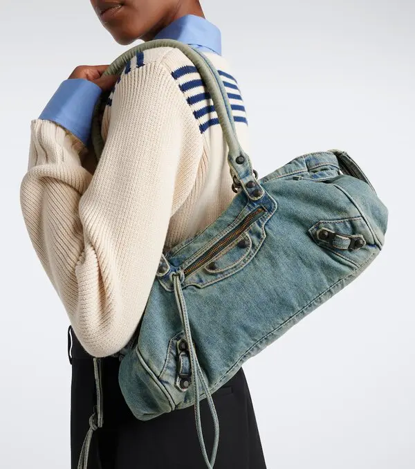 Balenciaga Le City East-west Denim Shoulder Bag