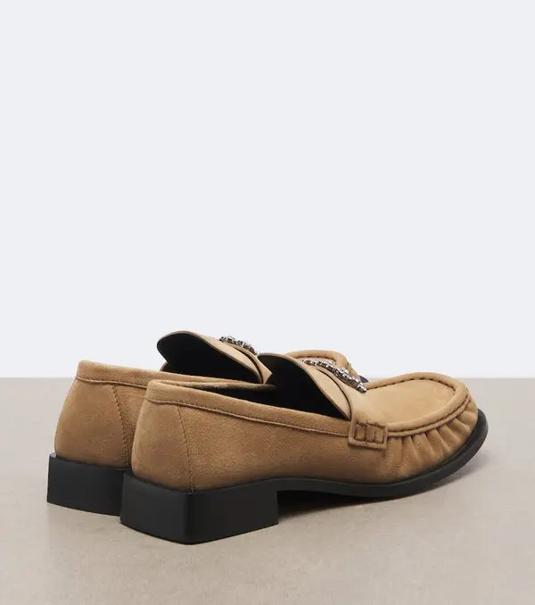 ROGER VIVIER Embellished Suede Loafers