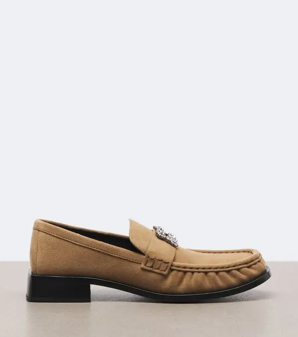 ROGER VIVIER Embellished Suede Loafers
