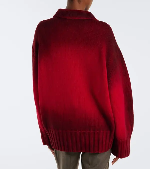 Attico Oversized Ombre Wool And Cashmere Cardigan