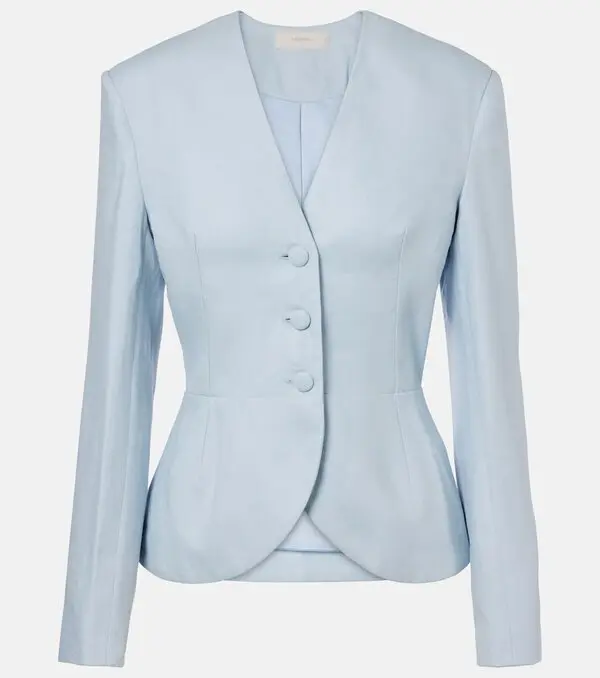 Faithfull The Brand Zeta Linen Blazer - Blue