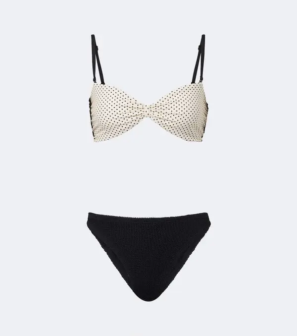 Hunza G Delphine Polka-dot Reversible Bikini