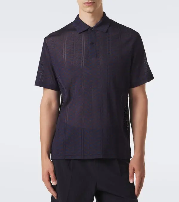 Missoni Zigzag Striped Knitted Polo Shirt