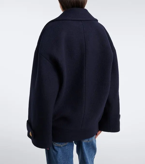 Balmain Oversized Virgin Wool Peacoat