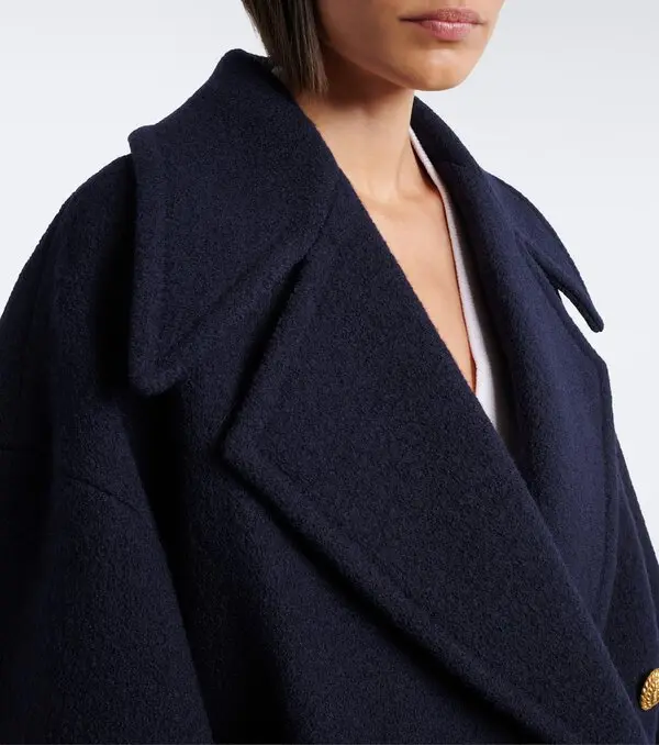 Balmain Oversized Virgin Wool Peacoat
