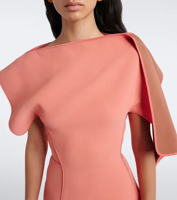 Maticevski Diadem Draped Asymmetric Midi Dress