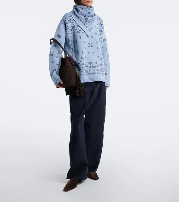 Alanui Bandana Jacquard Virgin Wool Sweater