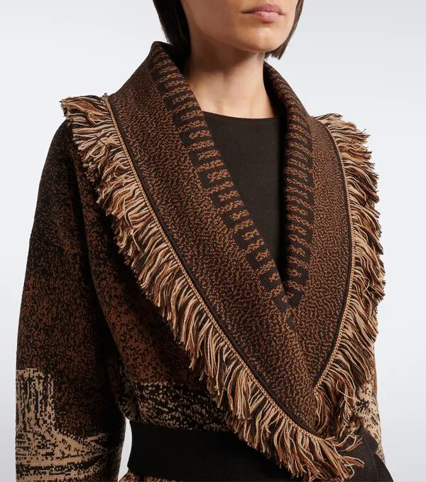 Alanui Wild Wild Jacquard Wool-blend Cardigan
