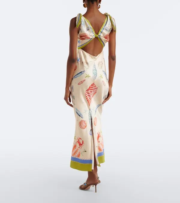 Retrofete Charlotte Silk-blend Satin Maxi Dress - Multicoloured