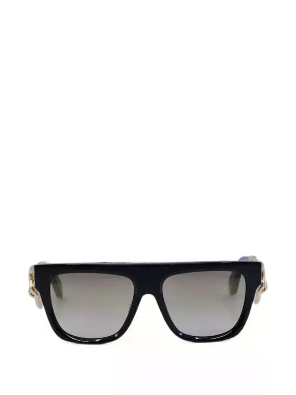 Roberto Cavalli Snake-detail Square-frame Sunglasses - Black