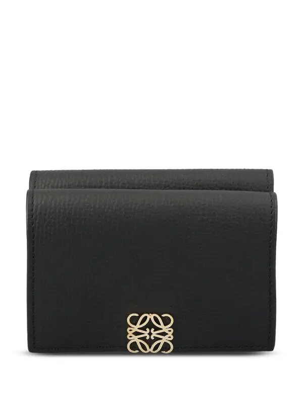 Loewe Anagram Leather Trifold Wallet - Black