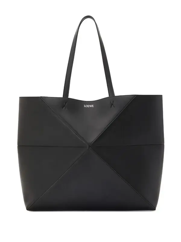 Loewe Puzzle Fold Large Leather Tote - Black