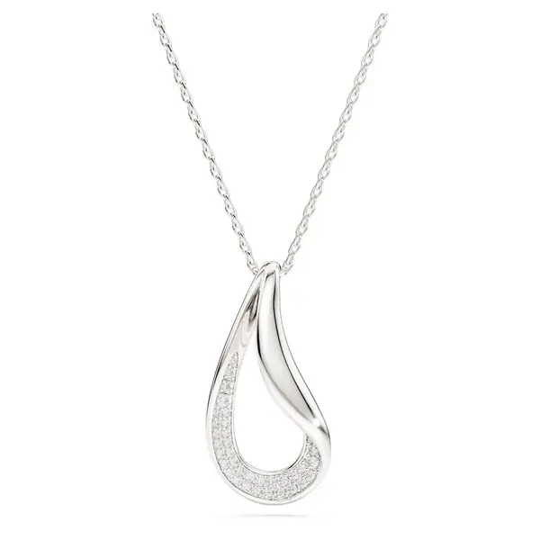 SWAROVSKI Sterling Silver Link Pendant With Pavé Embellishment - White