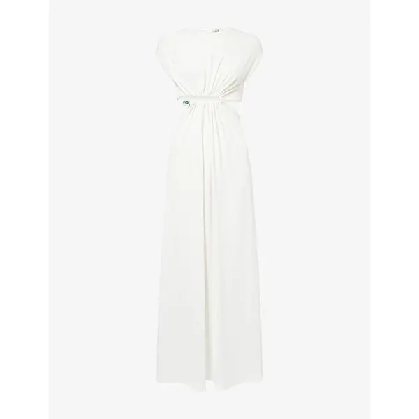 Christopher Esber Droplet Crystal Clasp Stretch-jersey Maxi Dress - White
