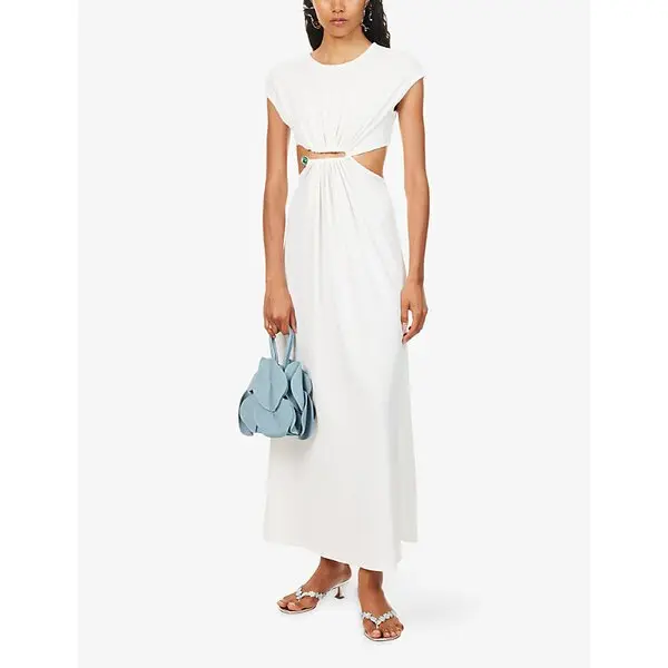 Christopher Esber Droplet Crystal Clasp Stretch-jersey Maxi Dress