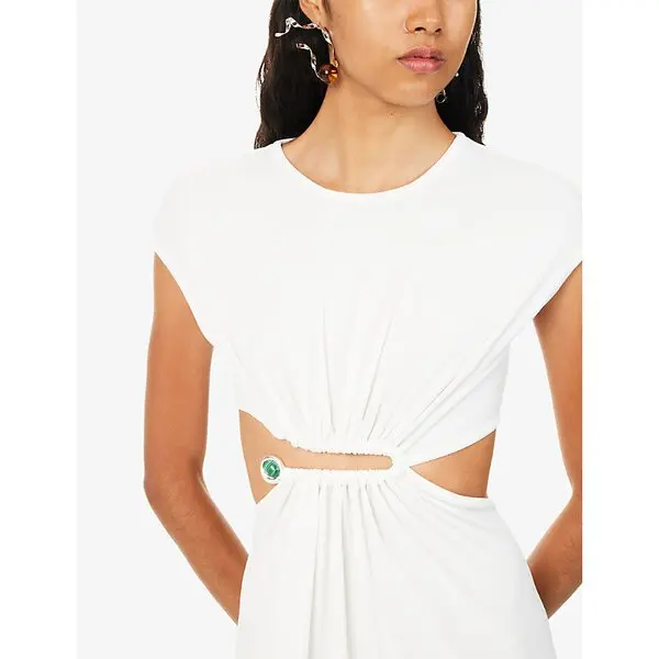 Christopher Esber Droplet Crystal Clasp Stretch-jersey Maxi Dress
