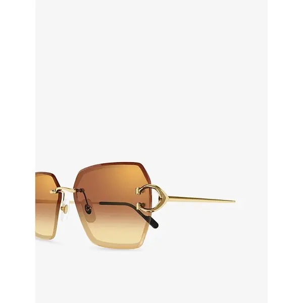 Cartier Ct0466s Square-frame Metal Sunglasses