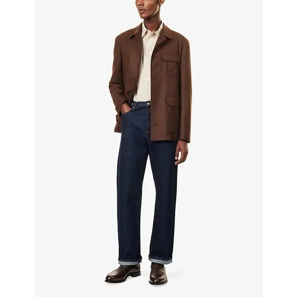Corneliani Notch-lapel Virgin-wool And Cashmere-blend Overshirt