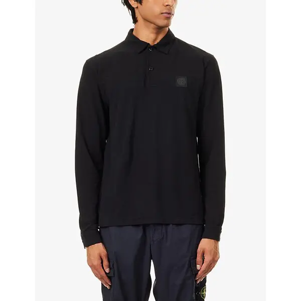 Stone Island Brand-patch Ghost Jersey Crepe Polo Shirt