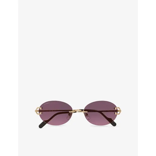 Cartier Ct0551s Rimless Round Sunglasses - Gold