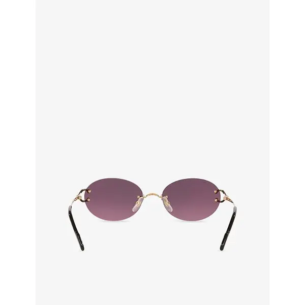 Cartier Ct0551s Rimless Round Sunglasses - Gold