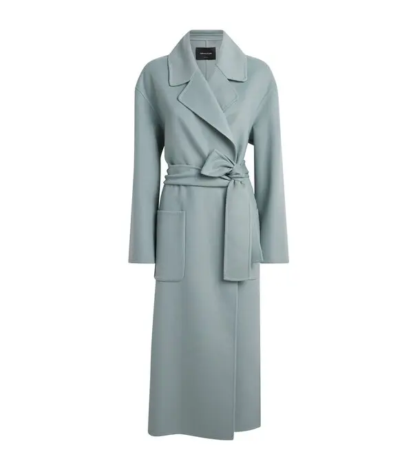 Fabiana Filippi Wool Embellished Belted Coat - Green
