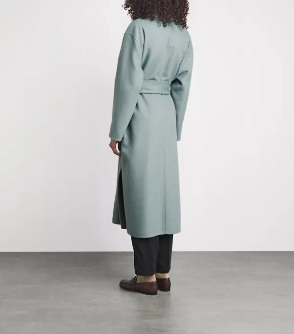 Fabiana Filippi Wool Belted Coat With Embellishment