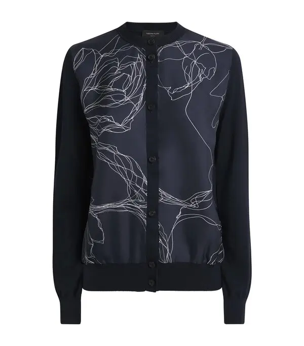 Fabiana Filippi Silk-blend Floral Cardigan - Blue