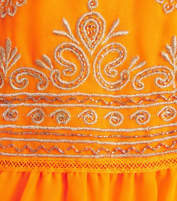 Alice + Olivia Embellished Ruffled Maxi Dress