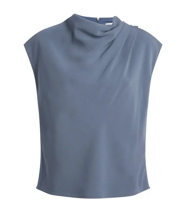 Agnona Sleeveless Draped Blouse - Blue