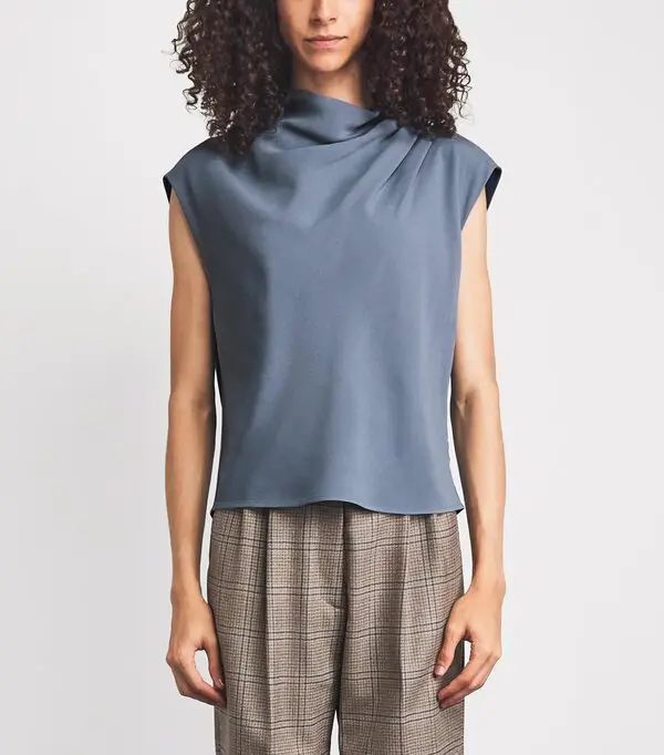 Agnona Sleeveless Draped Blouse