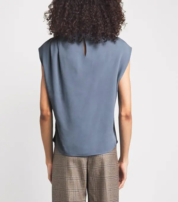 Agnona Sleeveless Draped Blouse
