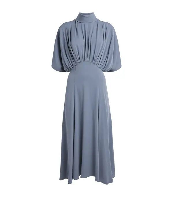 Agnona Draped Kimono Maxi Dress - Blue