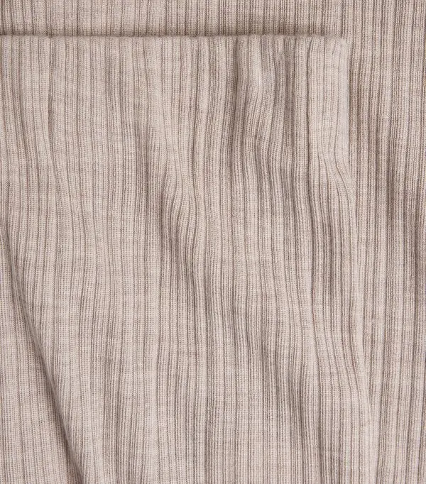 Agnona Cashmere-wool-silk Wide-leg Ribbed Trousers
