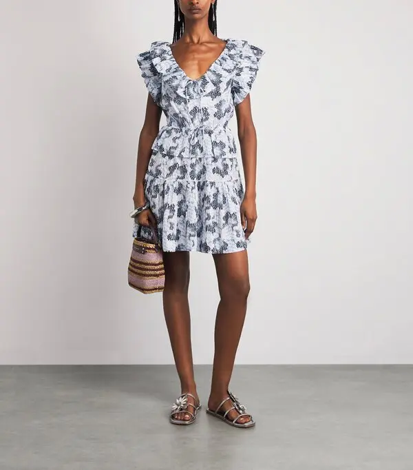 Ulla Johnson Cotton-blend Celie Mini Dress - Blue