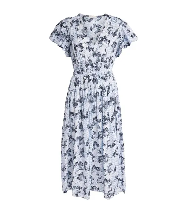 Ulla Johnson Cotton-blend Lyria Midi Dress - Blue