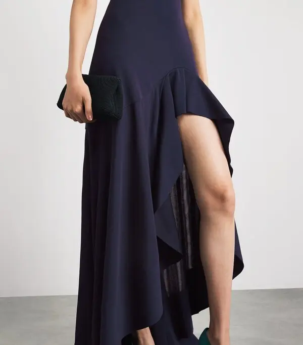 Stella McCartney Georgette Ruffled Asymmetric Gown
