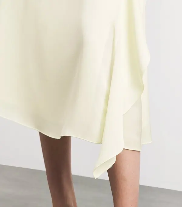 Theory Crushed Satin Draped Sarong Midi Skirt
