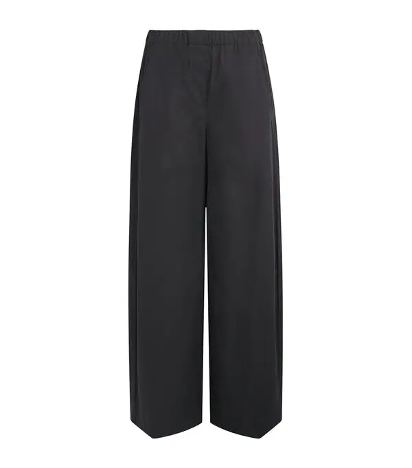Theory Cotton Parachute Wide-leg Trousers - Black