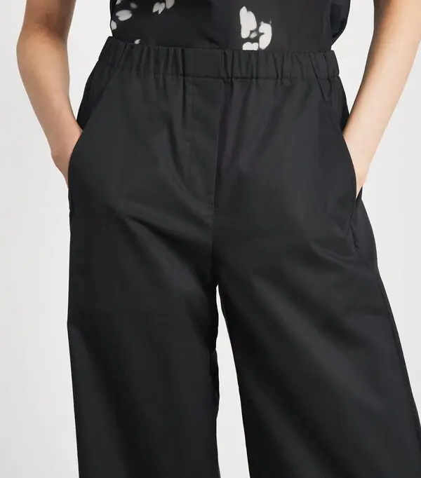 Theory Cotton Parachute Wide-leg Trousers - Black