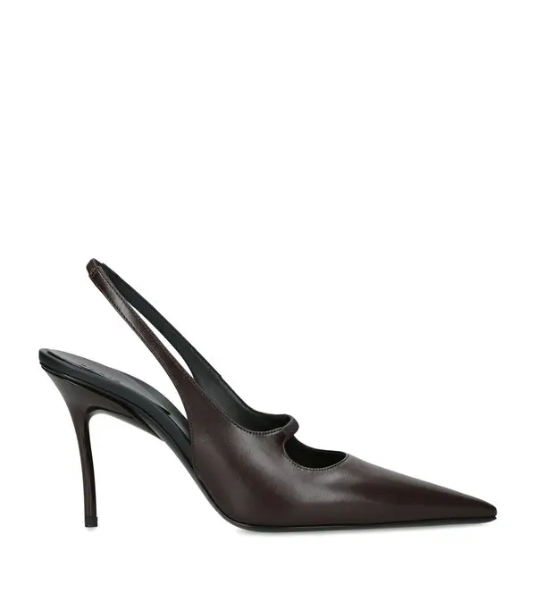 Alaïa Leather Drop Slingback Pumps 90 - Brown
