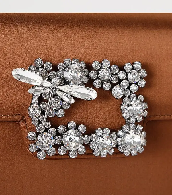 ROGER VIVIER Satin Efflorescence Envelope Clutch Bag