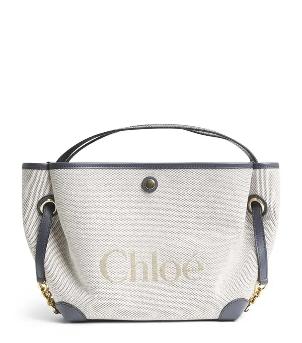 Chloé Small Canvas Clover Carry Top-handle Bag - Navy