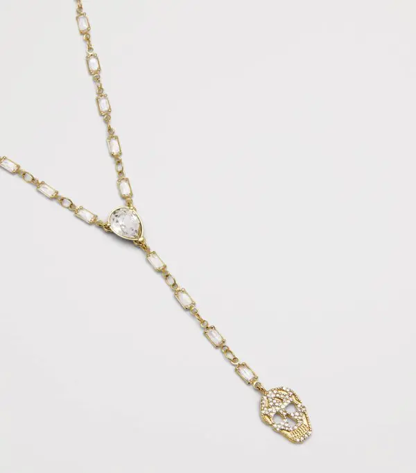 Alexander McQueen Pavé Skull Chain Necklace
