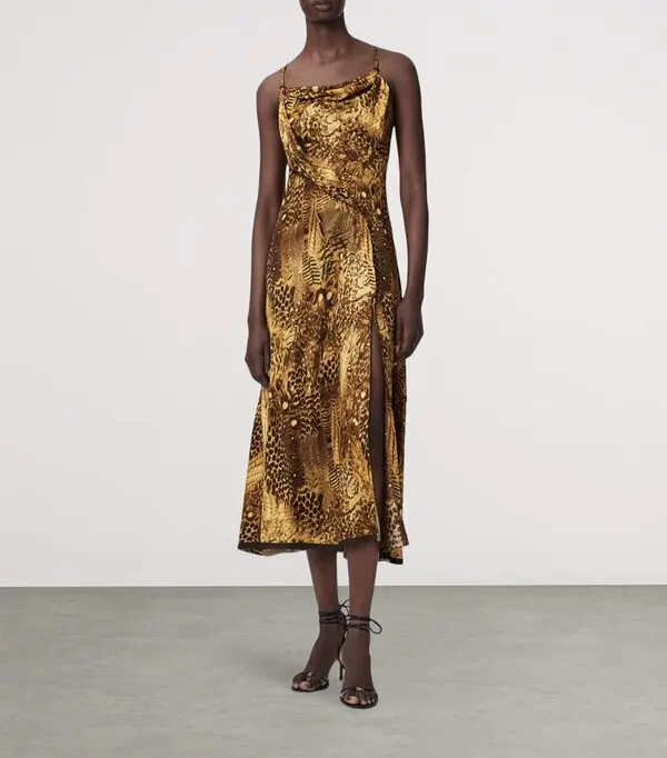 ALLSAINTS Animal Print Claire Midi Dress